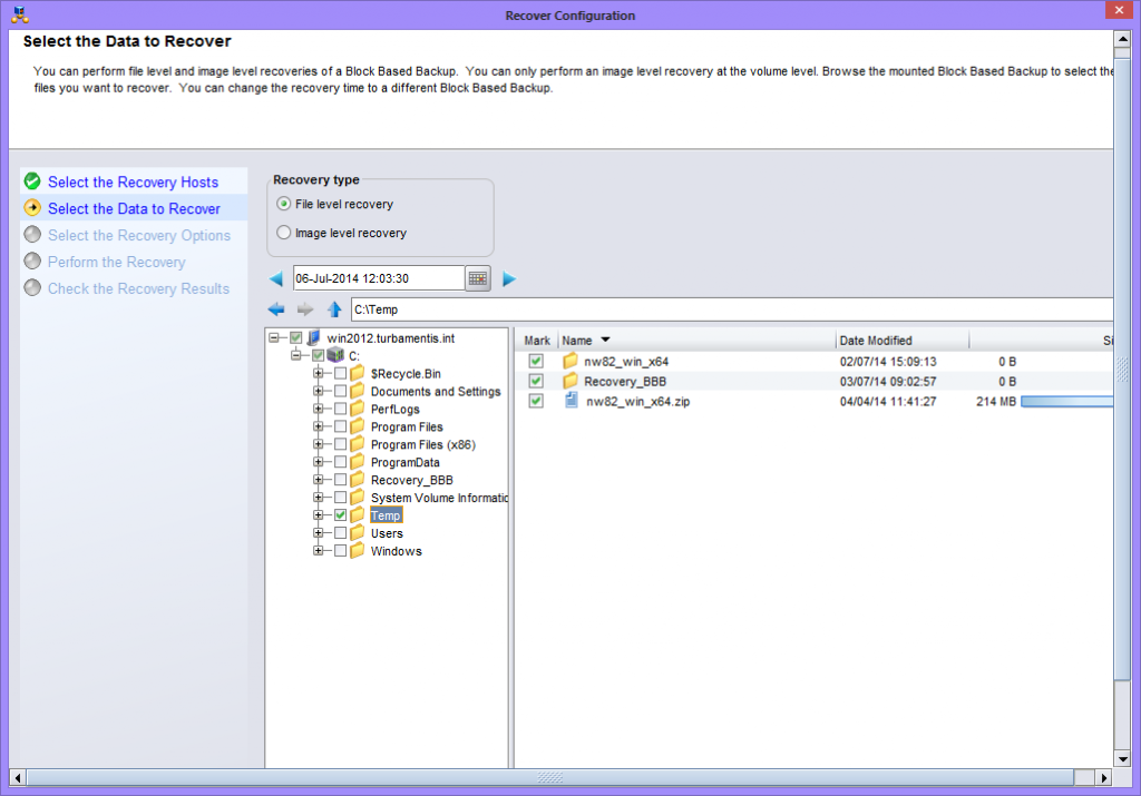 Windows block based backup with Linux AFTDs – Data Protection Hub