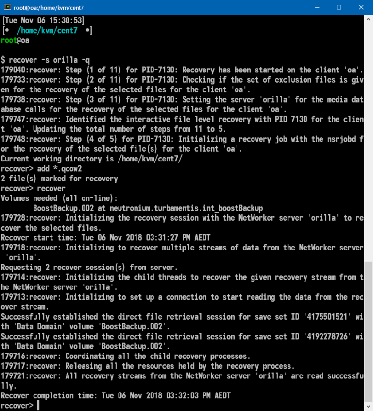 A Simple Linux KVM Backup Framework using NetWorker | Data Protection Hub