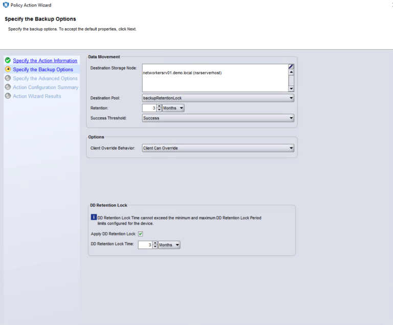 Using NetWorker with Data Domain Retention Lock | Data Protection Hub