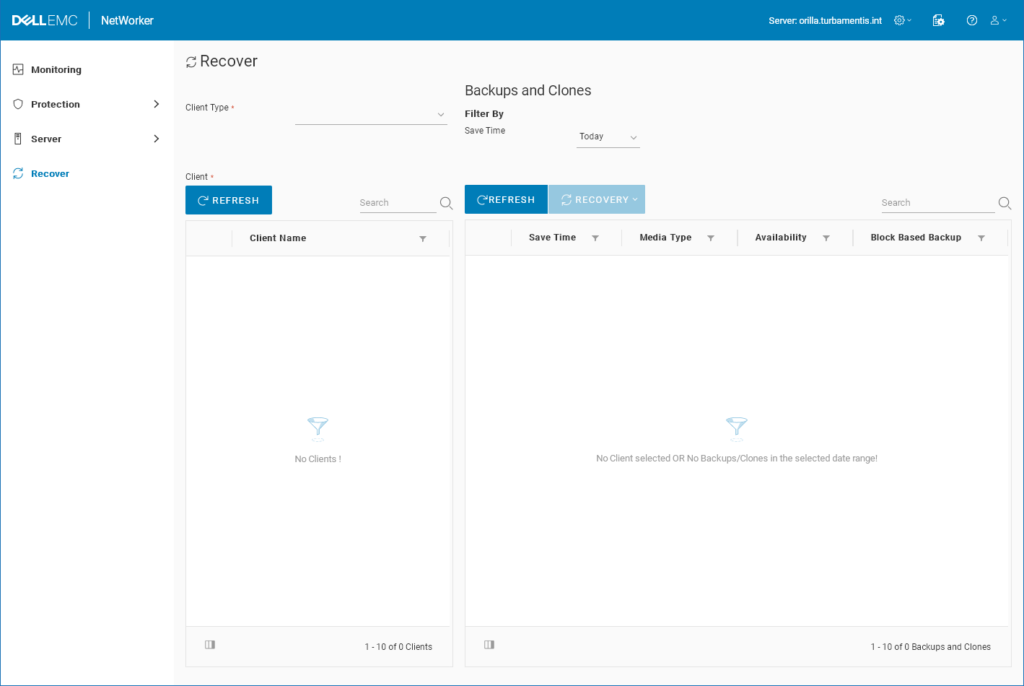 Basics – Using the NetWorker HTML UI for File-Level Recovery | Data Protection Hub
