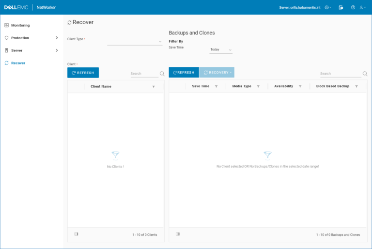 Basics – Using the NetWorker HTML UI for File-Level Recovery – Data Protection Hub