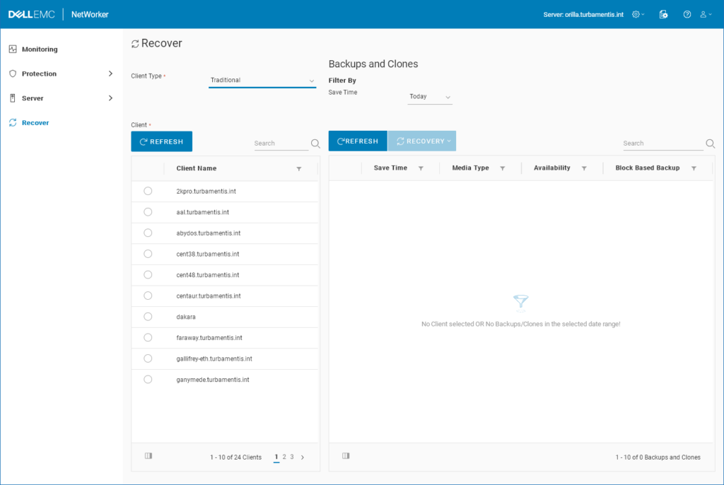 Basics – Using the NetWorker HTML UI for File-Level Recovery | Data Protection Hub