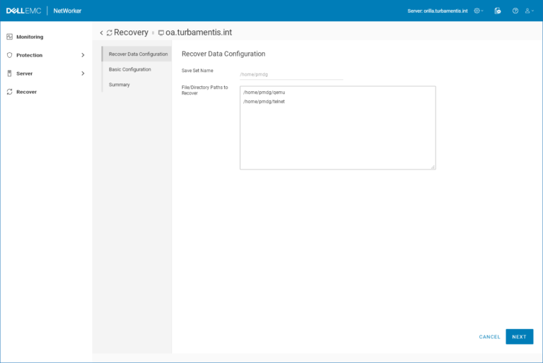 Basics – Using the NetWorker HTML UI for File-Level Recovery – Data Protection Hub