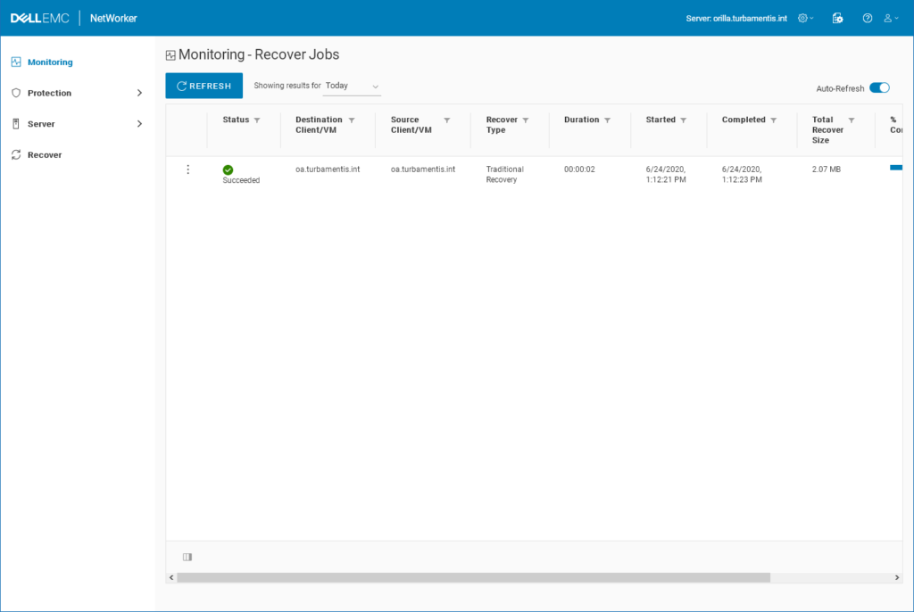 Basics – Using the NetWorker HTML UI for File-Level Recovery | Data Protection Hub