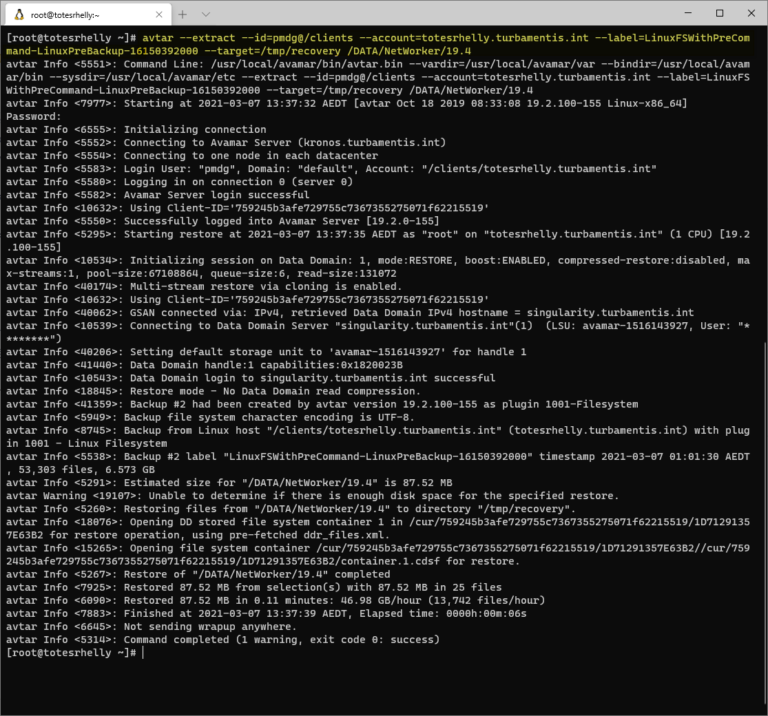 Avamar Basics – Command Line Restores using avtar | Data Protection Hub