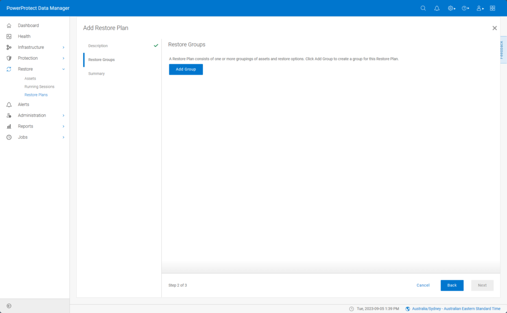 Working with Restore Plans | Data Protection Hub