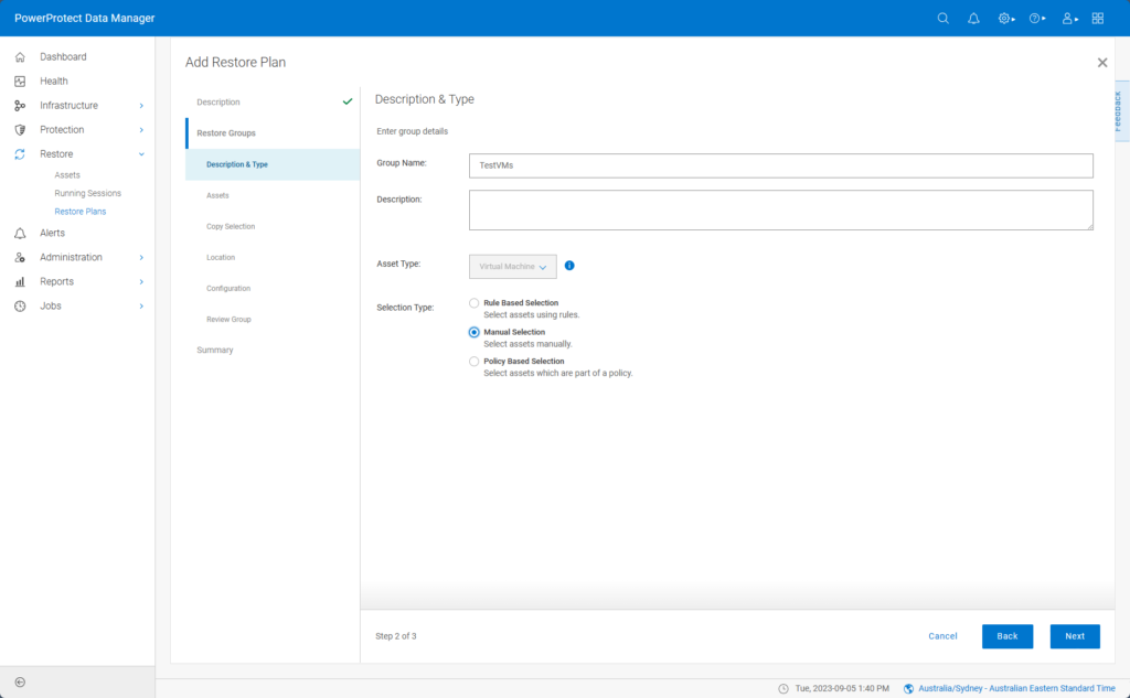 Working with Restore Plans | Data Protection Hub