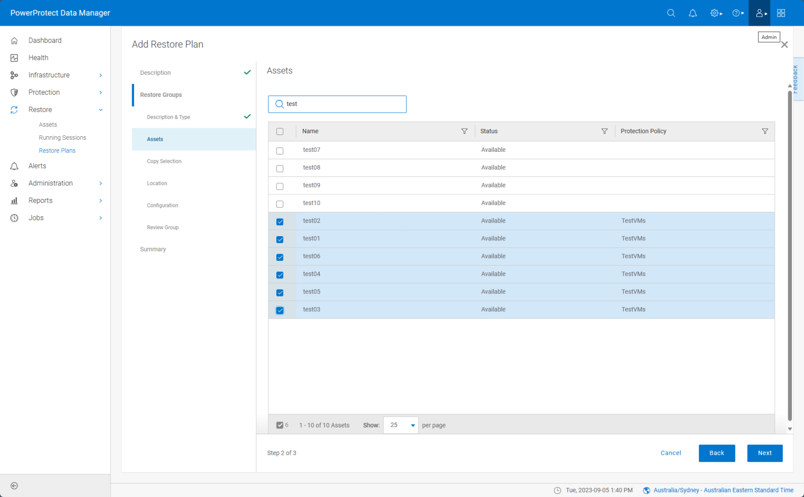 Working with Restore Plans | Data Protection Hub