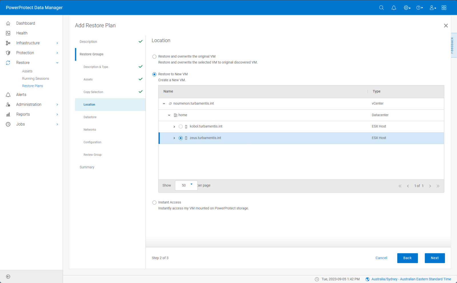 Working with Restore Plans | Data Protection Hub