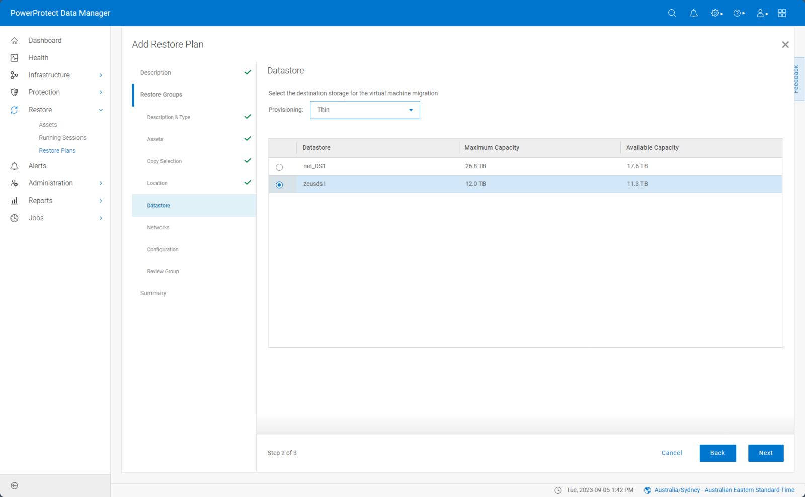 Working with Restore Plans | Data Protection Hub