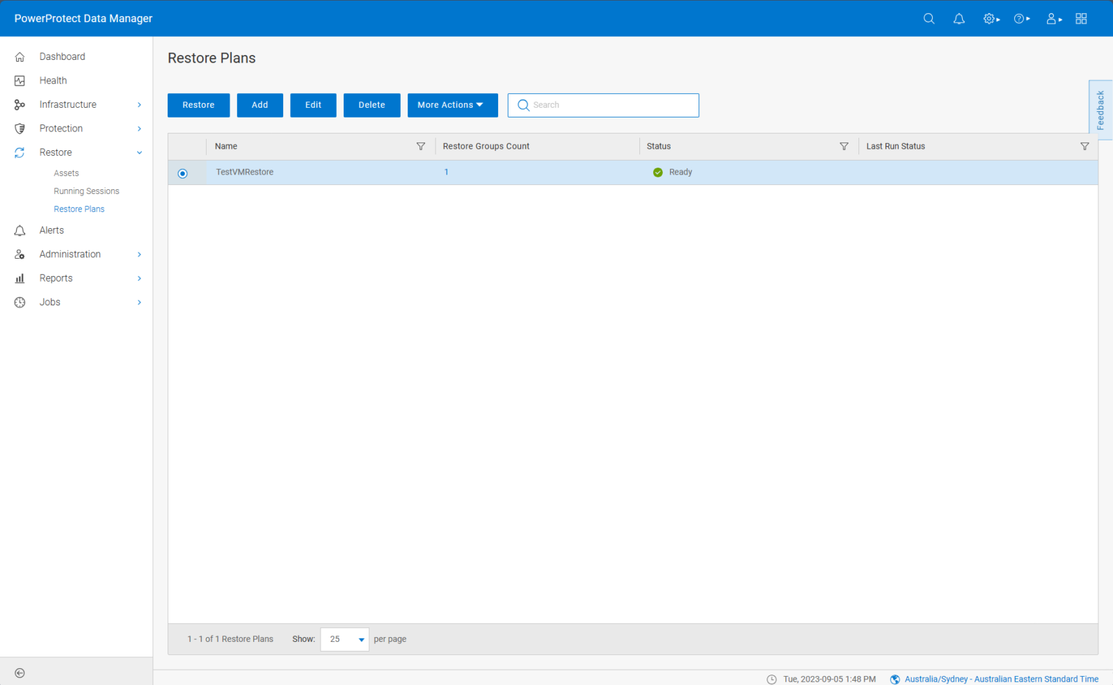 Working with Restore Plans | Data Protection Hub